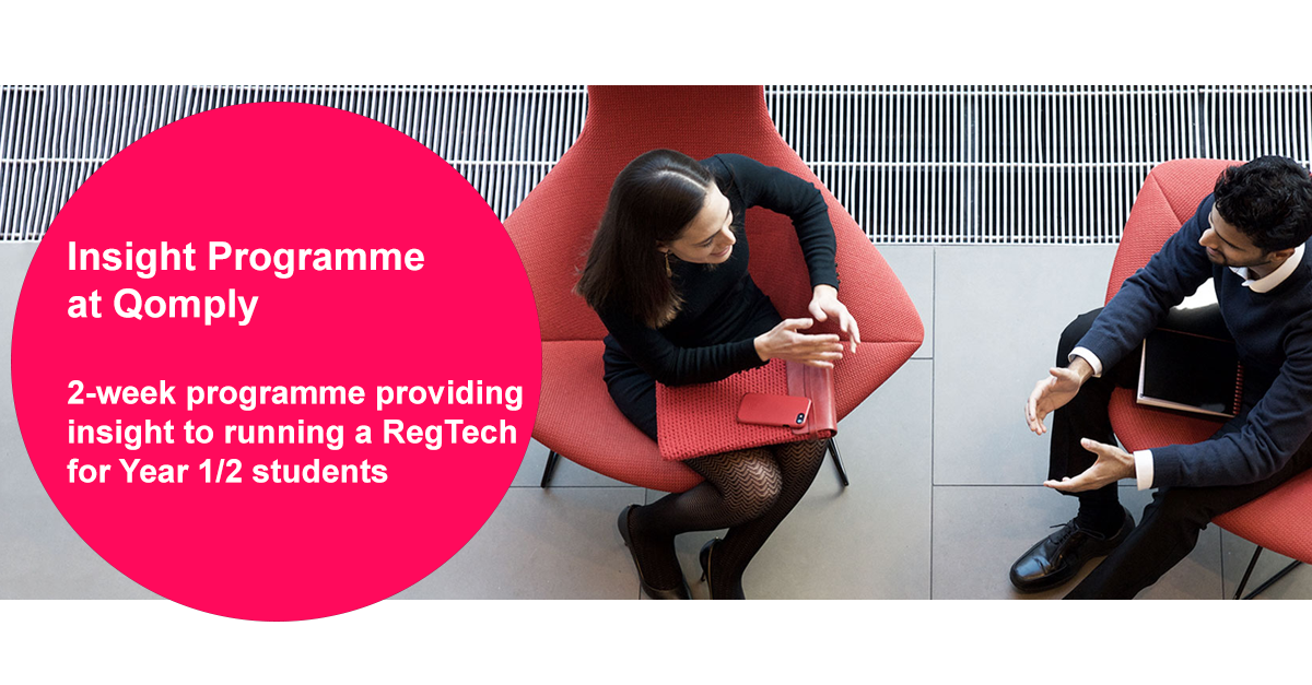 Qomply Offering Insight Programme for First or Second Year Students